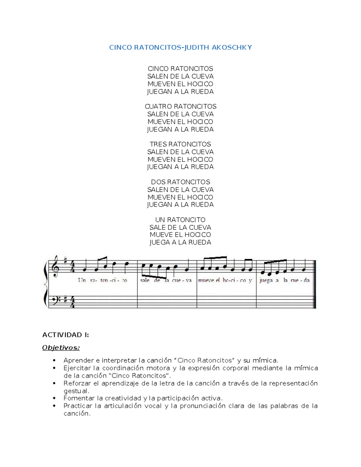 Cinco Ratoncitos - CINCO RATONCITOS-JUDITH AKOSCHKY CINCO RATONCITOS ...