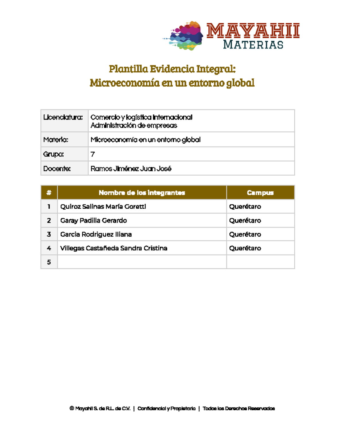 A1 Plantilla Evidencial Integral - Microeconomia - Studocu