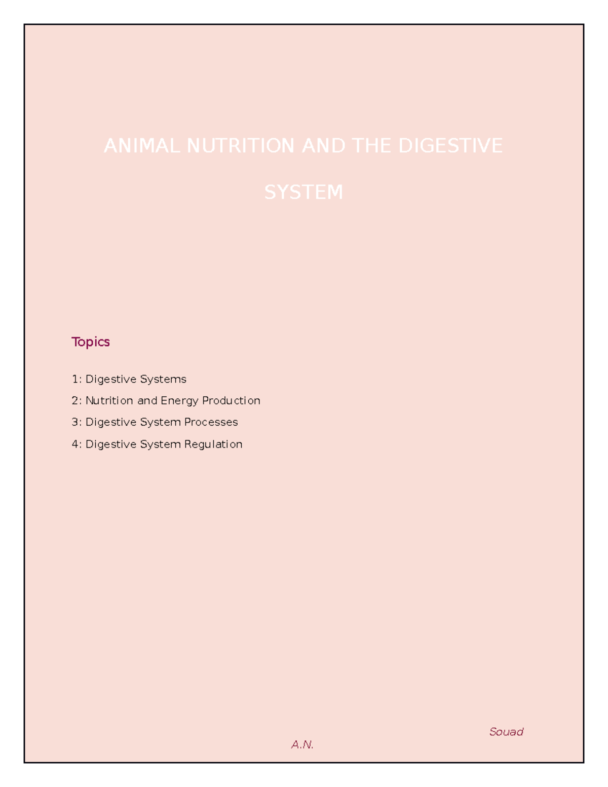 BIOL1122 Notes Chapter 34 - ANIMAL NUTRITION AND THE DIGESTIVE SYSTEM ...