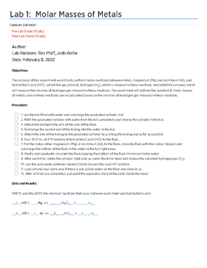 Lab 3 Buffer Lab · Benchling - Lab 3 : Buffer Lab Pre-Lab Grade ( 15 ...