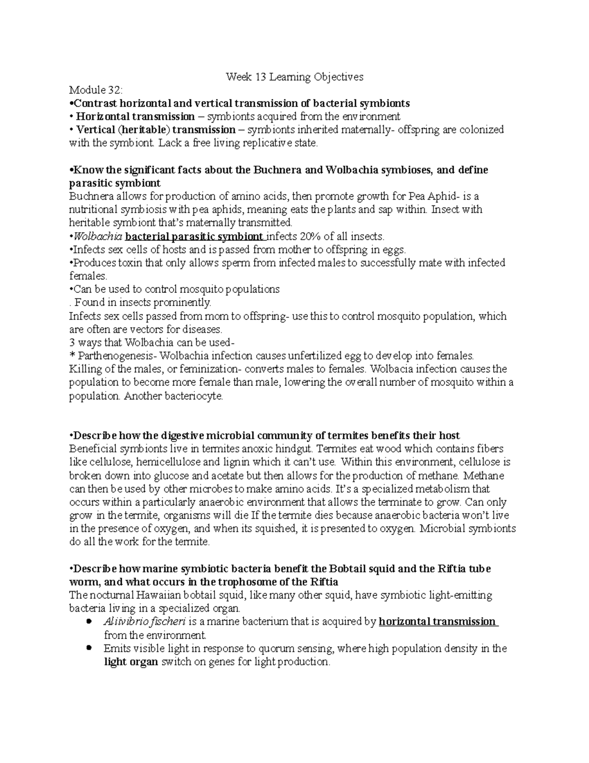 Week 13 Learning Objectives - Week 13 Learning Objectives Module 32 ...