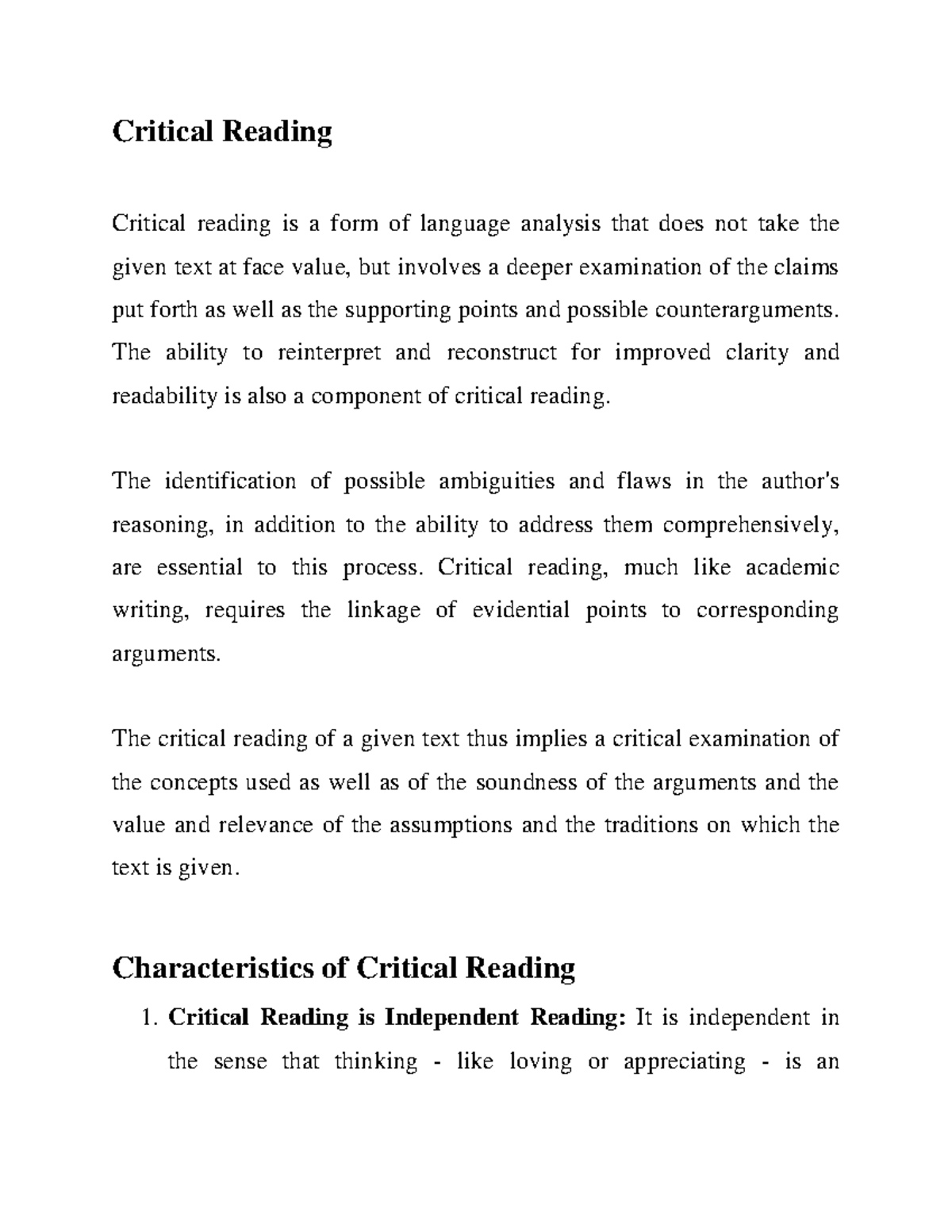 Lifeskill Module 3 PART 2 Critical Reading Critical Reading Is A Form lifeskill-module-3-part-2-critical-reading-critical-reading-is-a-form