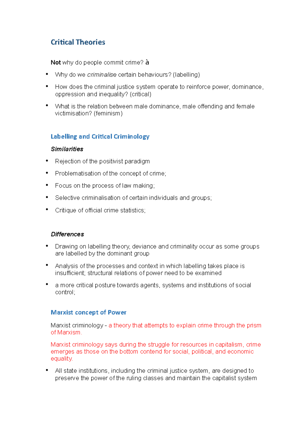 Critical Theories - Critical Theories Not why do people commit crime? à ...