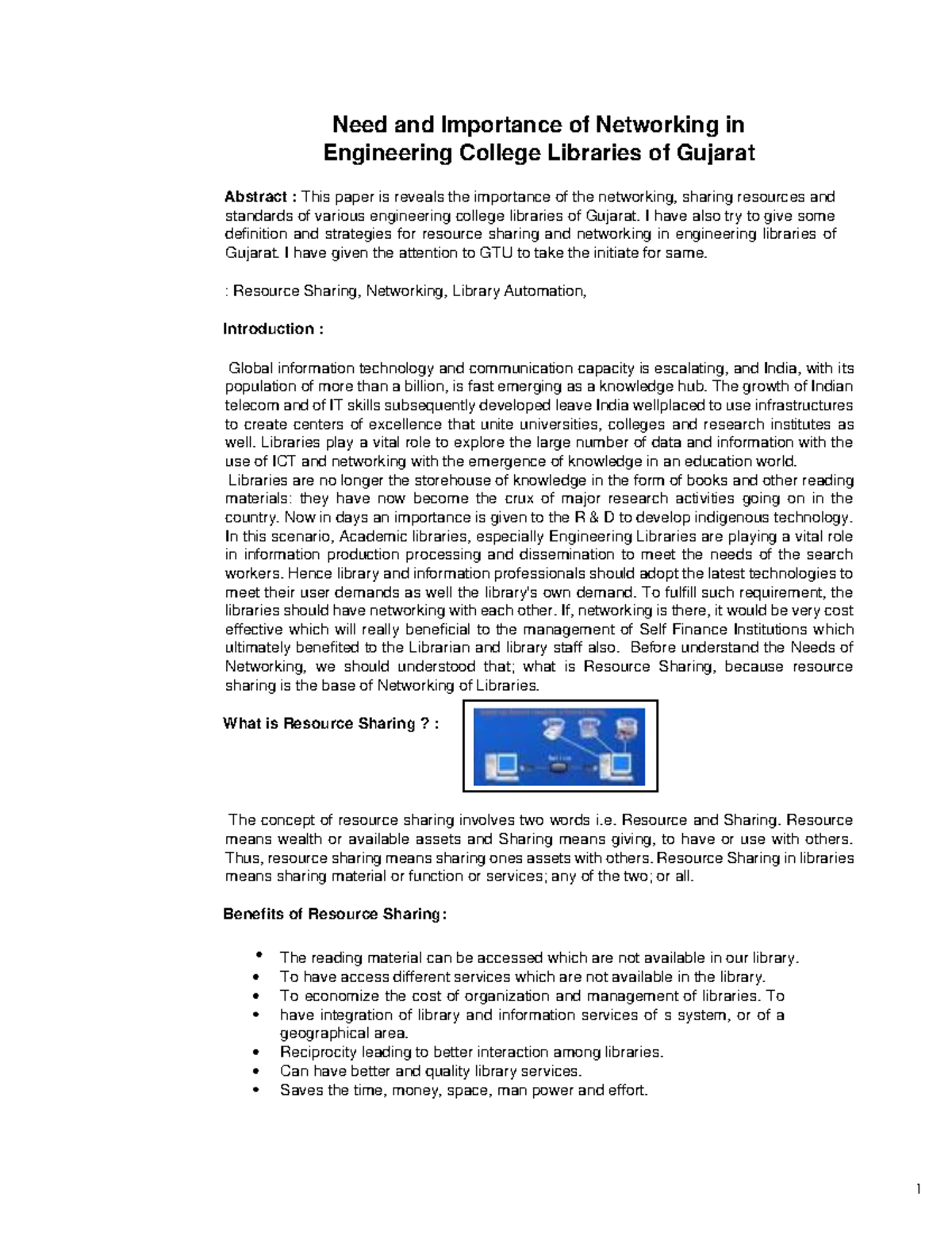 Need and Importance of Networking in - Need and Importance of ...