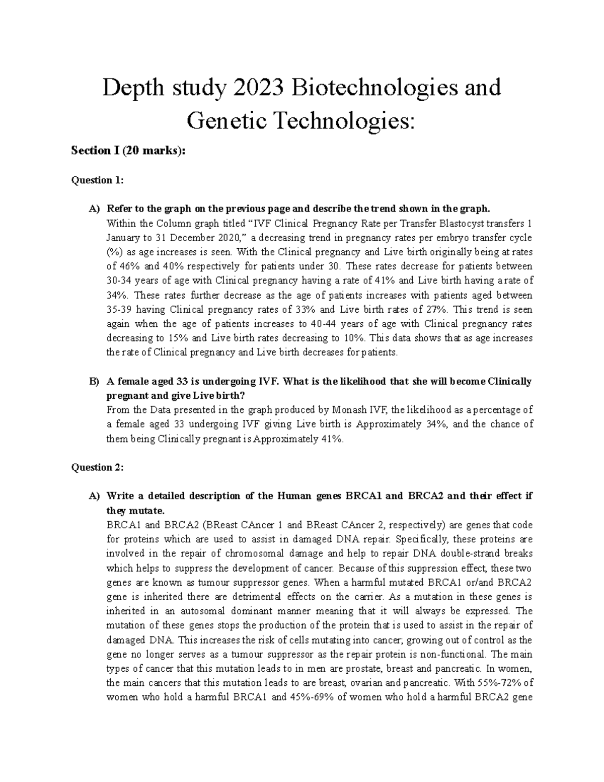 Depth study 2023 Biotechnologies and Genetic Technologies - Within the ...