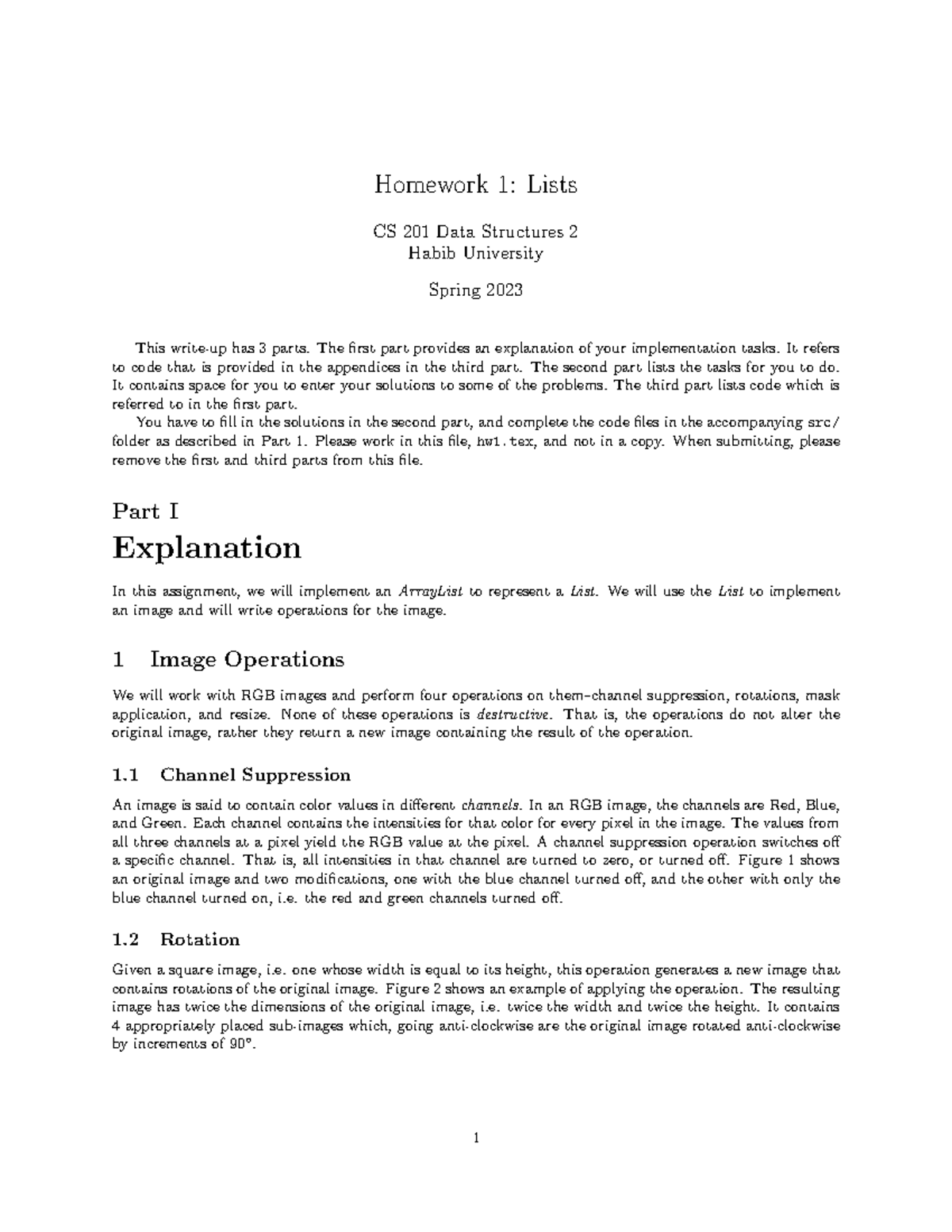 Hw1 - lksandlkasnflkasnlak - Homework 1: Lists CS 201 Data Structures 2 ...