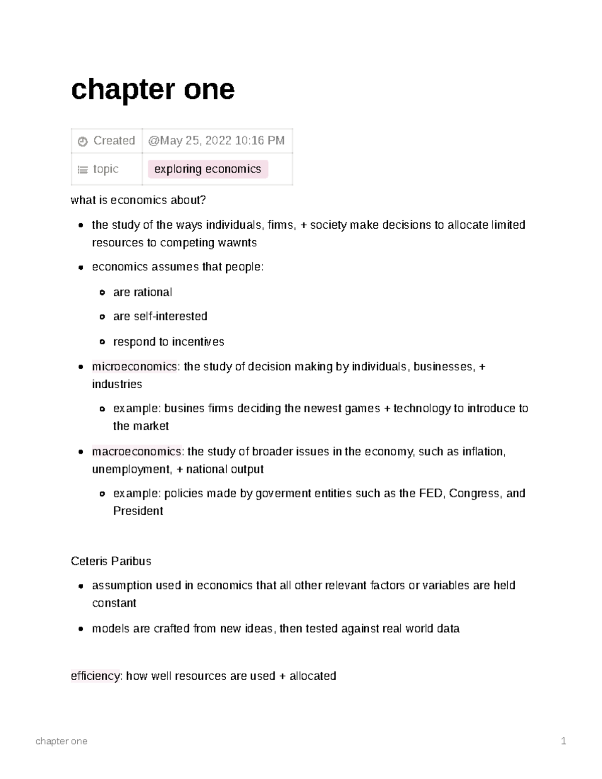 AGEC one - Chapter One: Exploring Economics. (Dr. Moss) - chapter one 1 ...