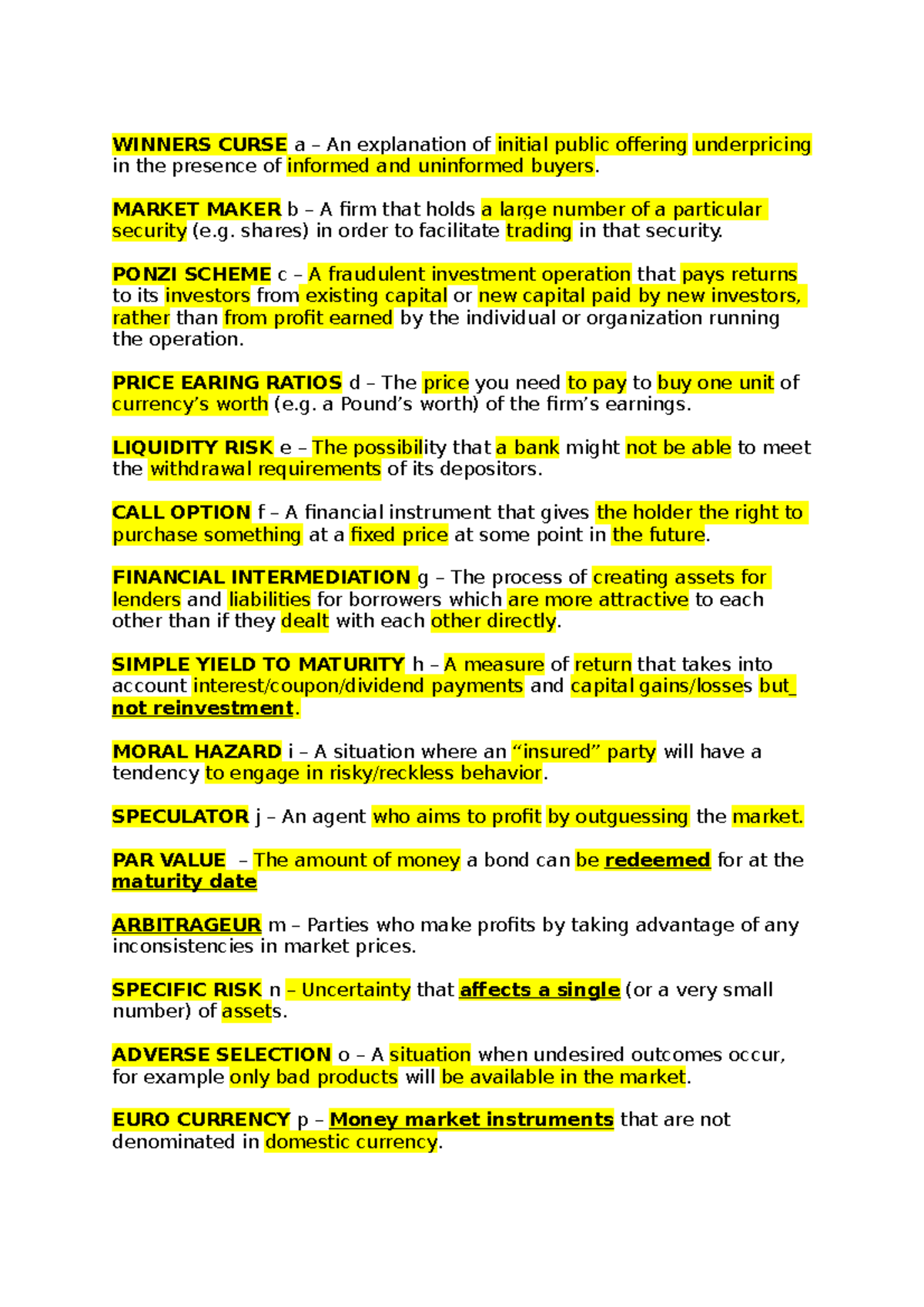 Definitions - Summary human con - WINNERS CURSE a – An explanation of ...