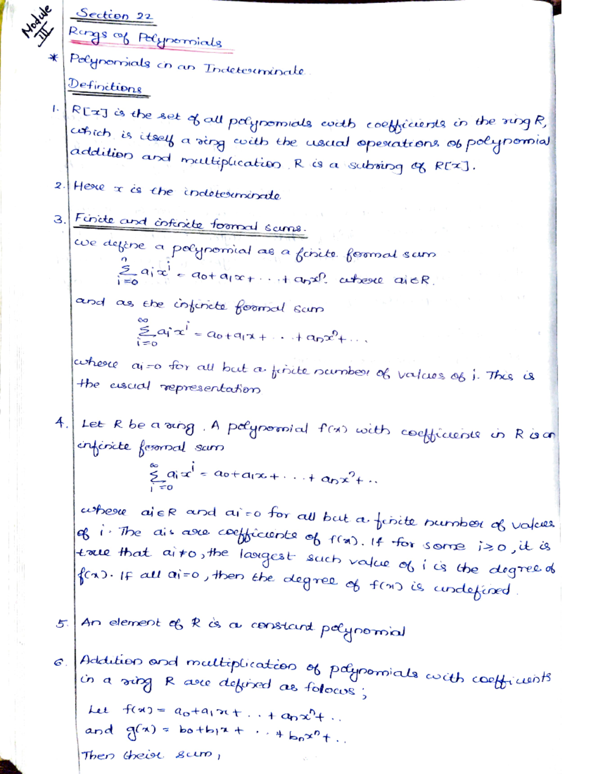 Algebra Module 3 - Msc. Maths - Studocu