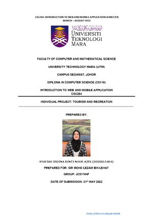 CSC264 Project (Individual) Mobile App - 4/13/2023 Mobile Phone Development Report [Kaefin ...