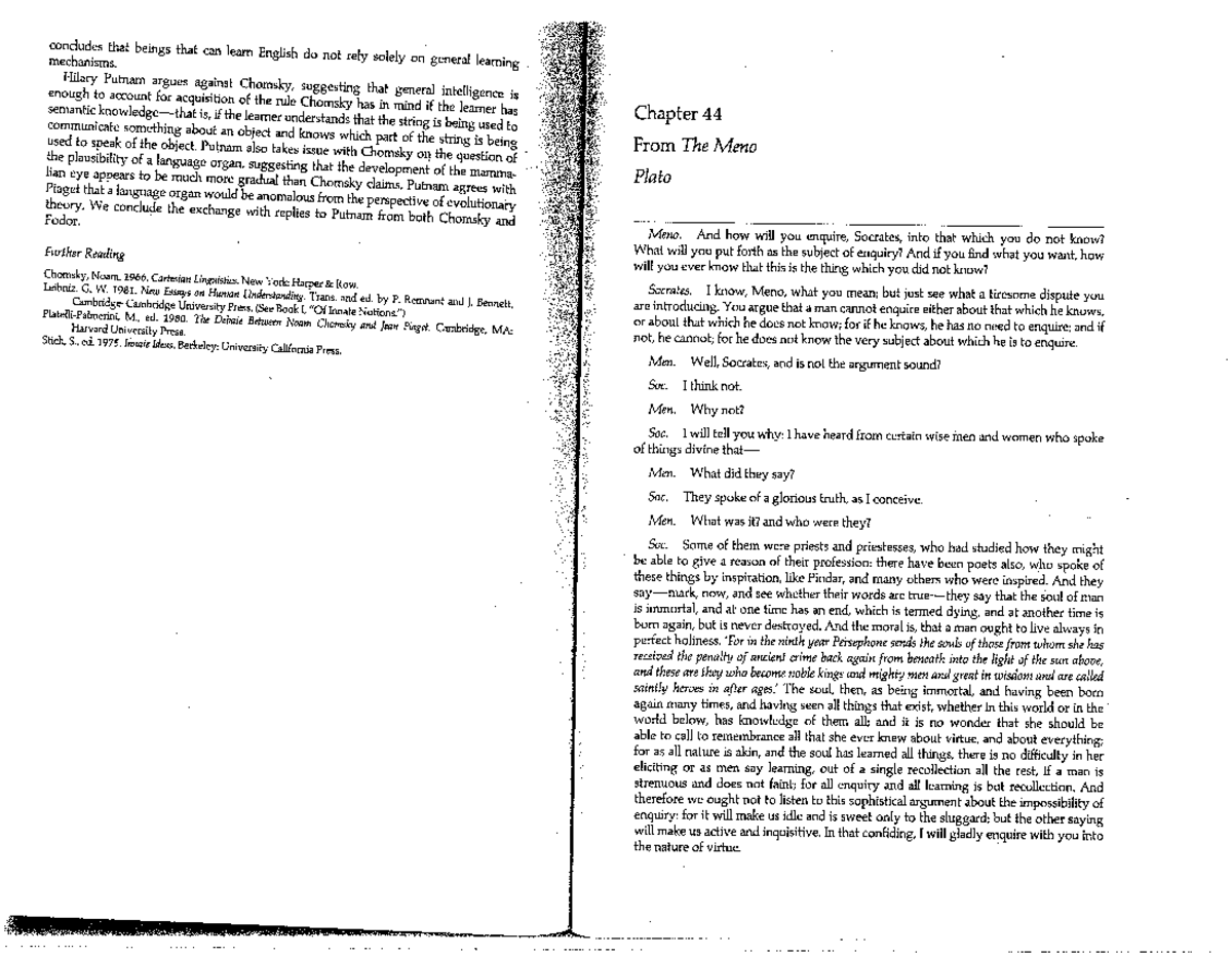 Plato The Meno - LING222 - Studocu