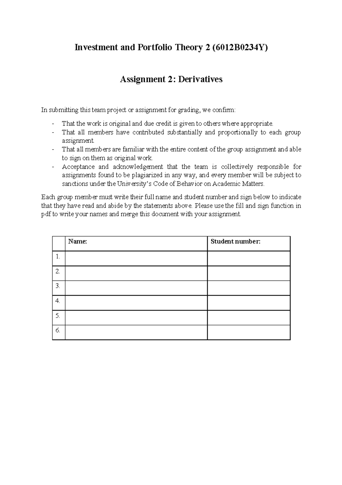 IPT2 Assignement 2 2022 Solutions Canvas - Investment and Portfolio ...