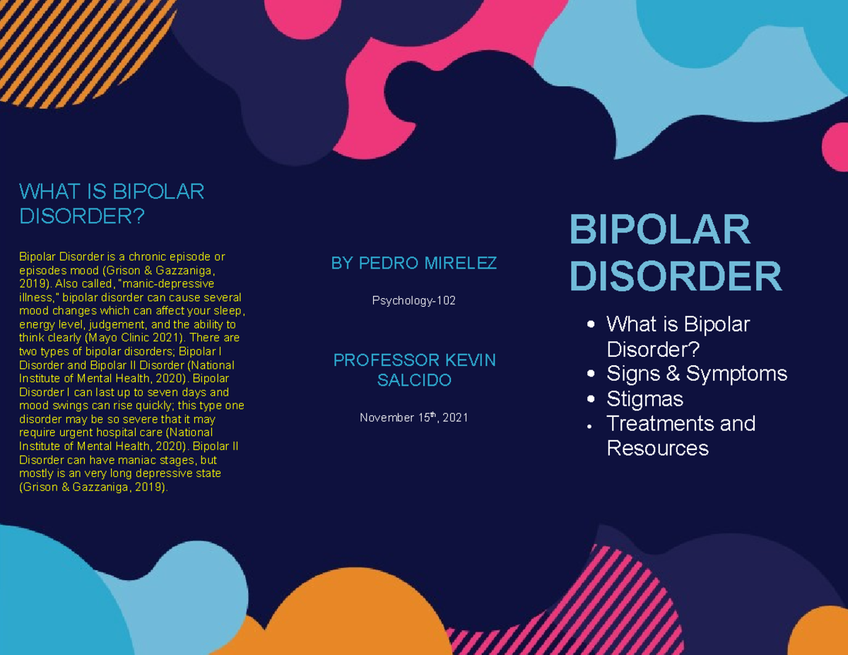 Mental Brochure Assignment (2)-Week 6 - WHAT IS BIPOLAR DISORDER ...