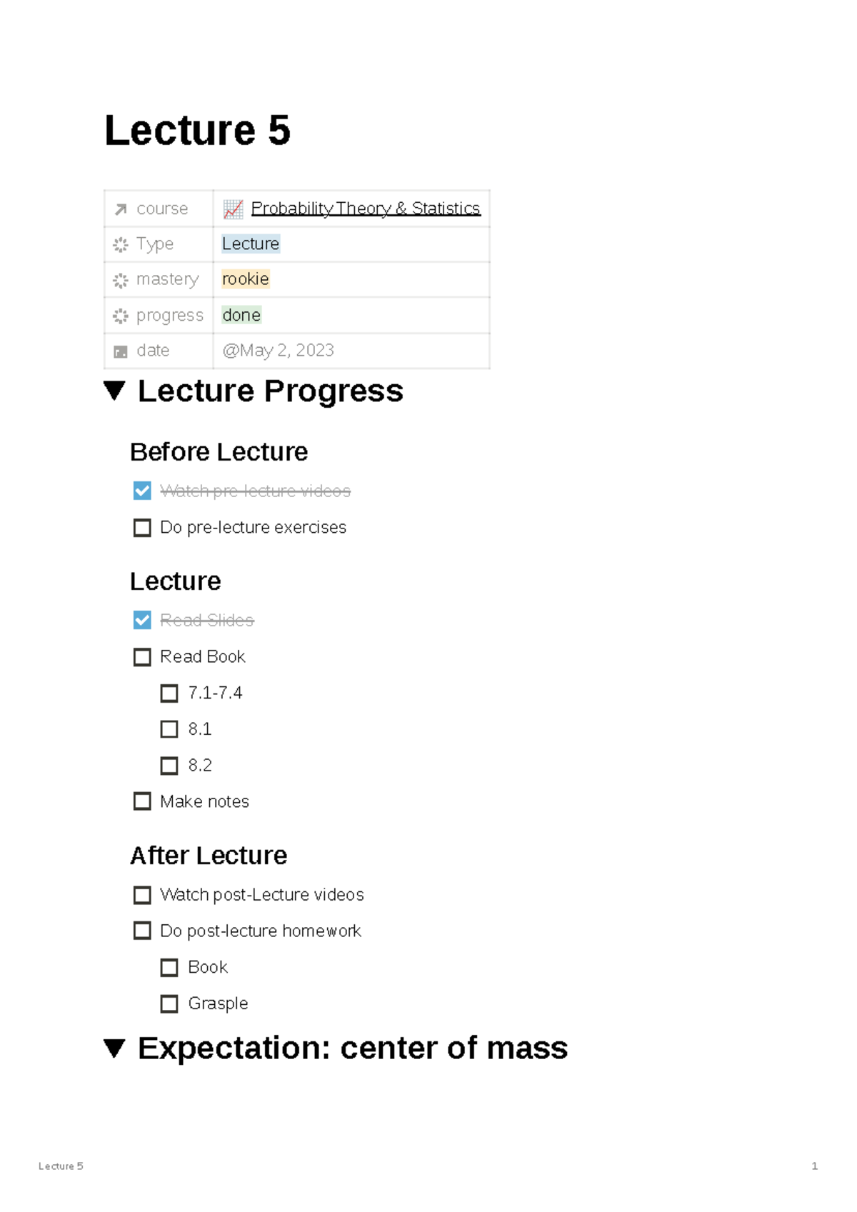 Lecture 5 - Notes - Lecture 5 course 📈 Probability Theory & Statistics ...