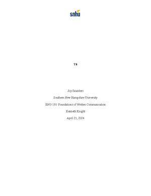 Preliminary Introduction - ENG 130 Module Four Preliminary Introduction ...