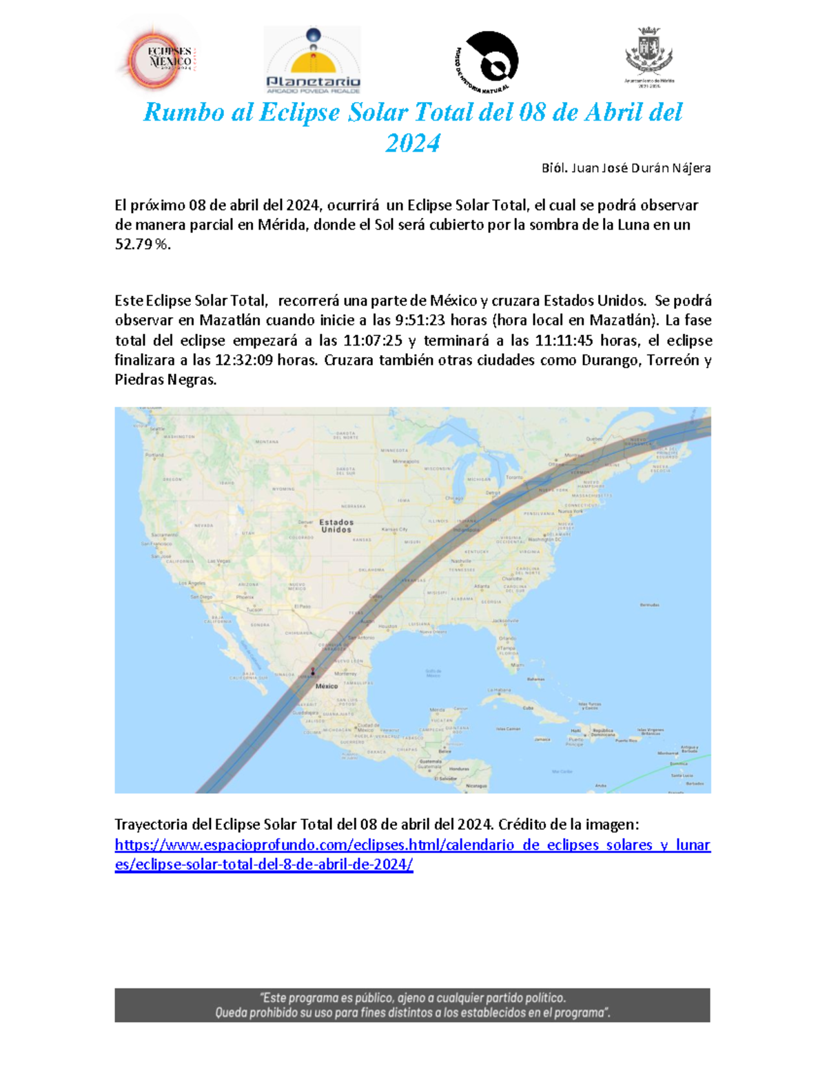 Eclipse Solar 8abr - Rumbo al Eclipse Solar Total del 08 de Abril del ...