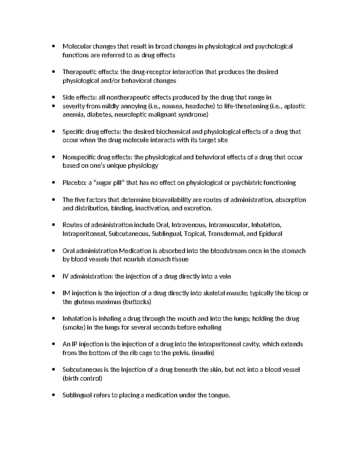 Exam 1 Study Guide PSY 627 - Molecular changes that result in broad ...