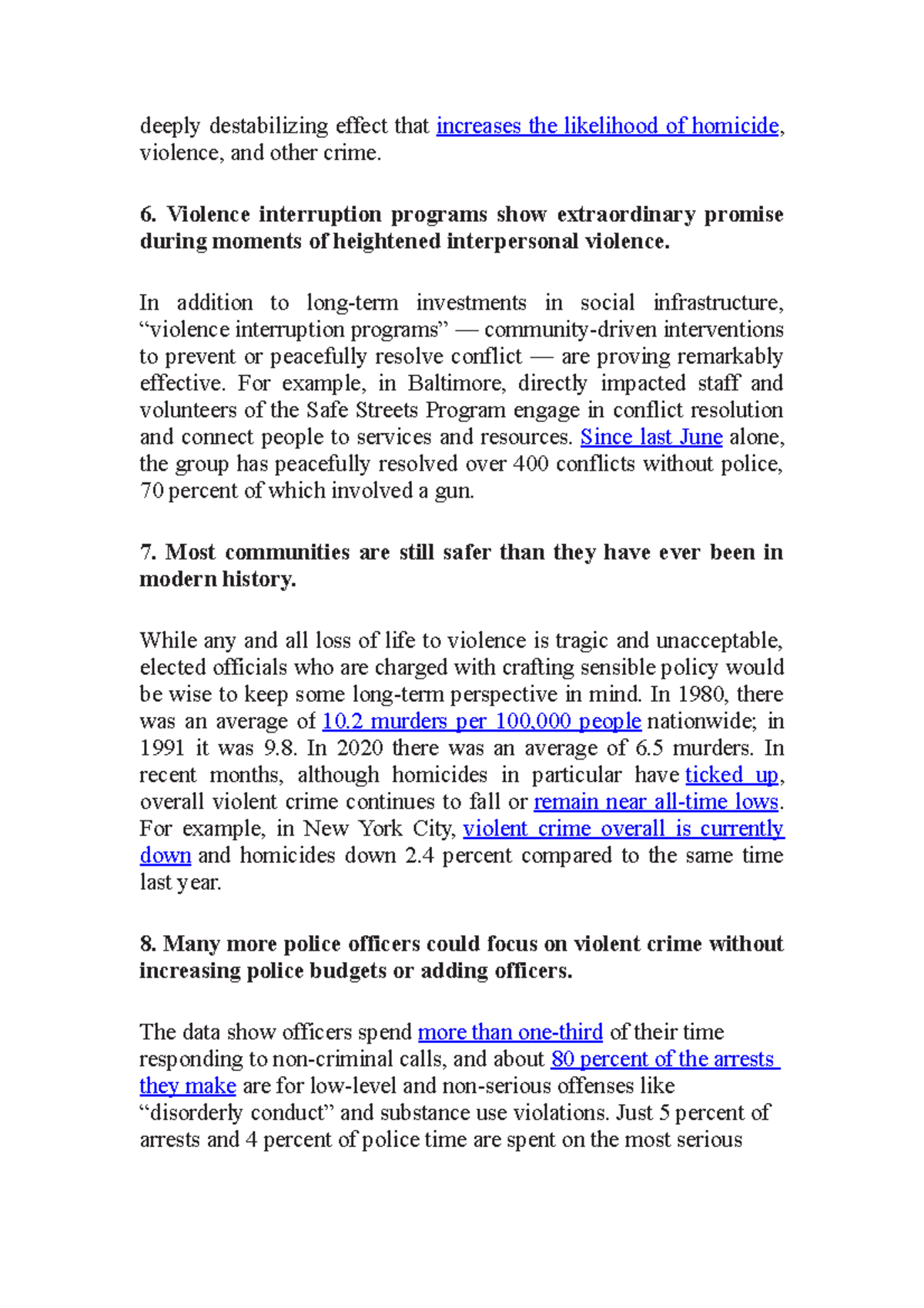 Deeply destabilizing effect that - 6. Violence interruption programs ...