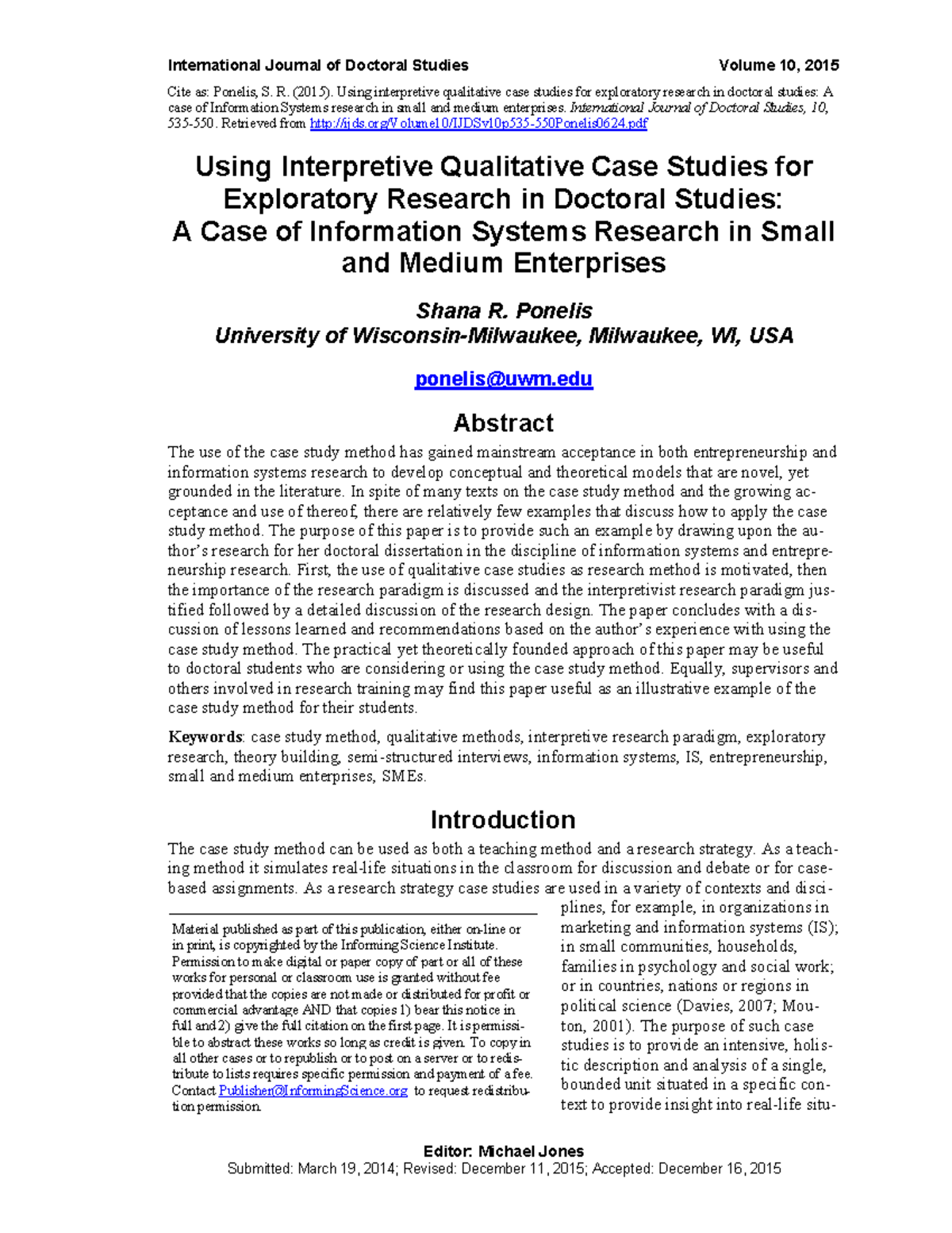Using Interpretive Qualitative Case Studies for Exploratory Research in ...