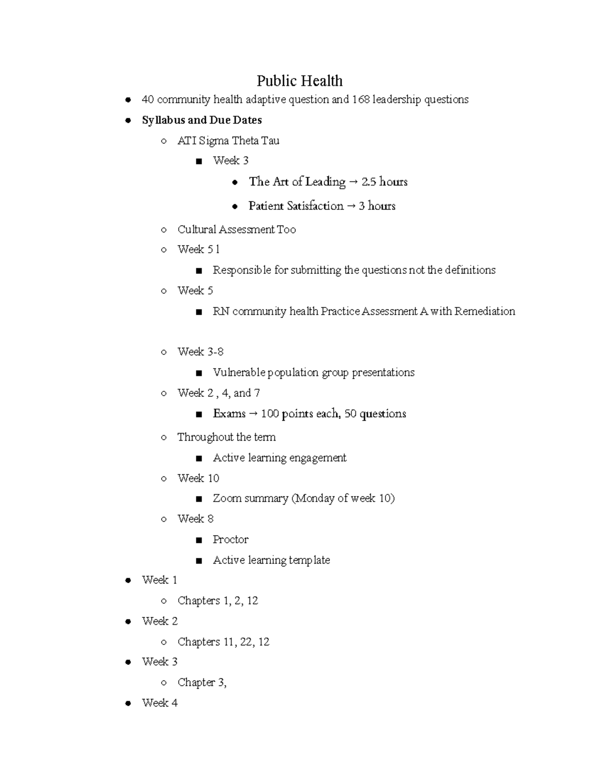 Public Health notes - Public Health 40 community health adaptive ...