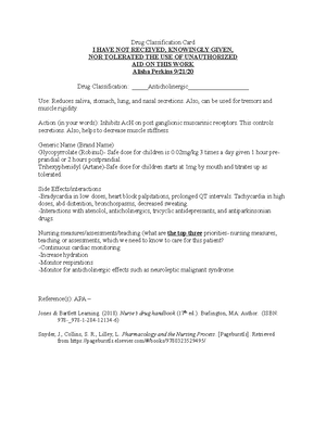 Drug Classification Card SSRI - Drug Classification Card Drug ...