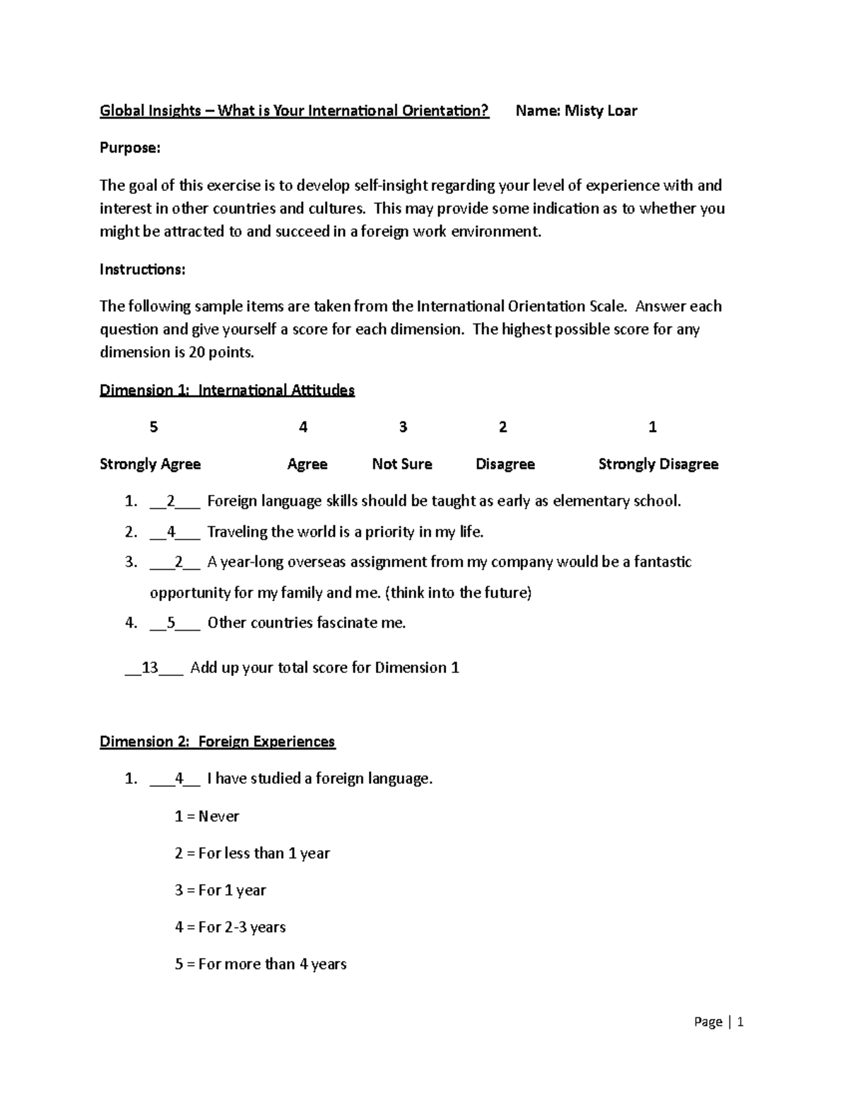 International Orientation - This may provide some indication as to ...