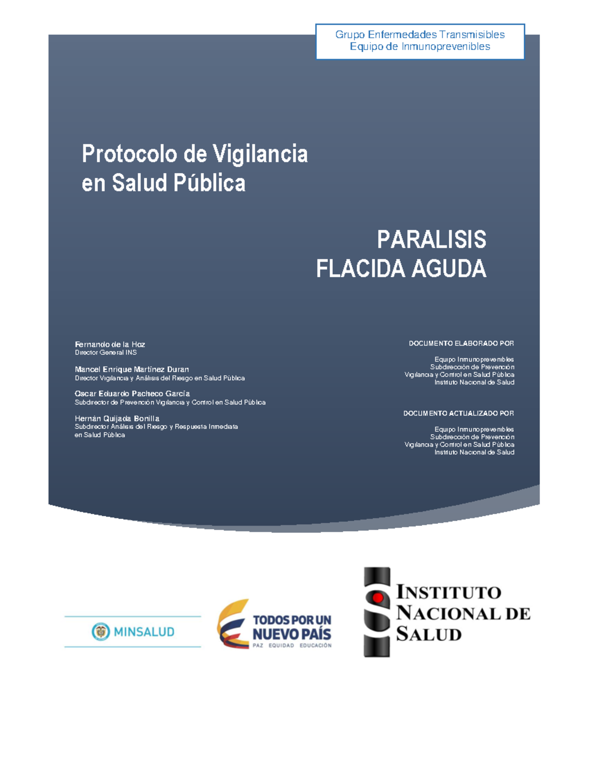 PRO Paralisis Flacida aguda - Protocolo de Vigilancia en Salud Pública ...
