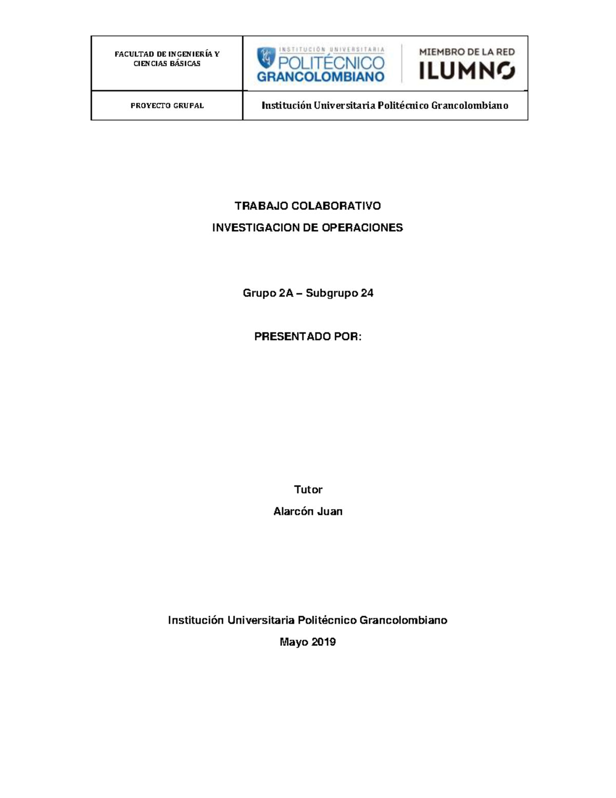 Trabajo colaborativo - Warning: TT: undefined function: 32 CIENCIAS BÁSICAS PROYECTO GRUPAL ...