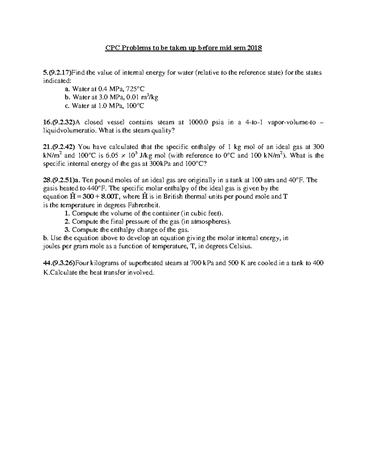 CPC Problem sheet 01 - CPC Problems to be taken up before mid sem 2018 ...