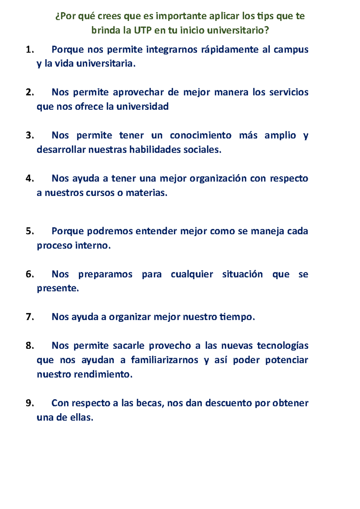 ¿Por qué crees que es importante aplicar los tips que te brinda la UTP ...