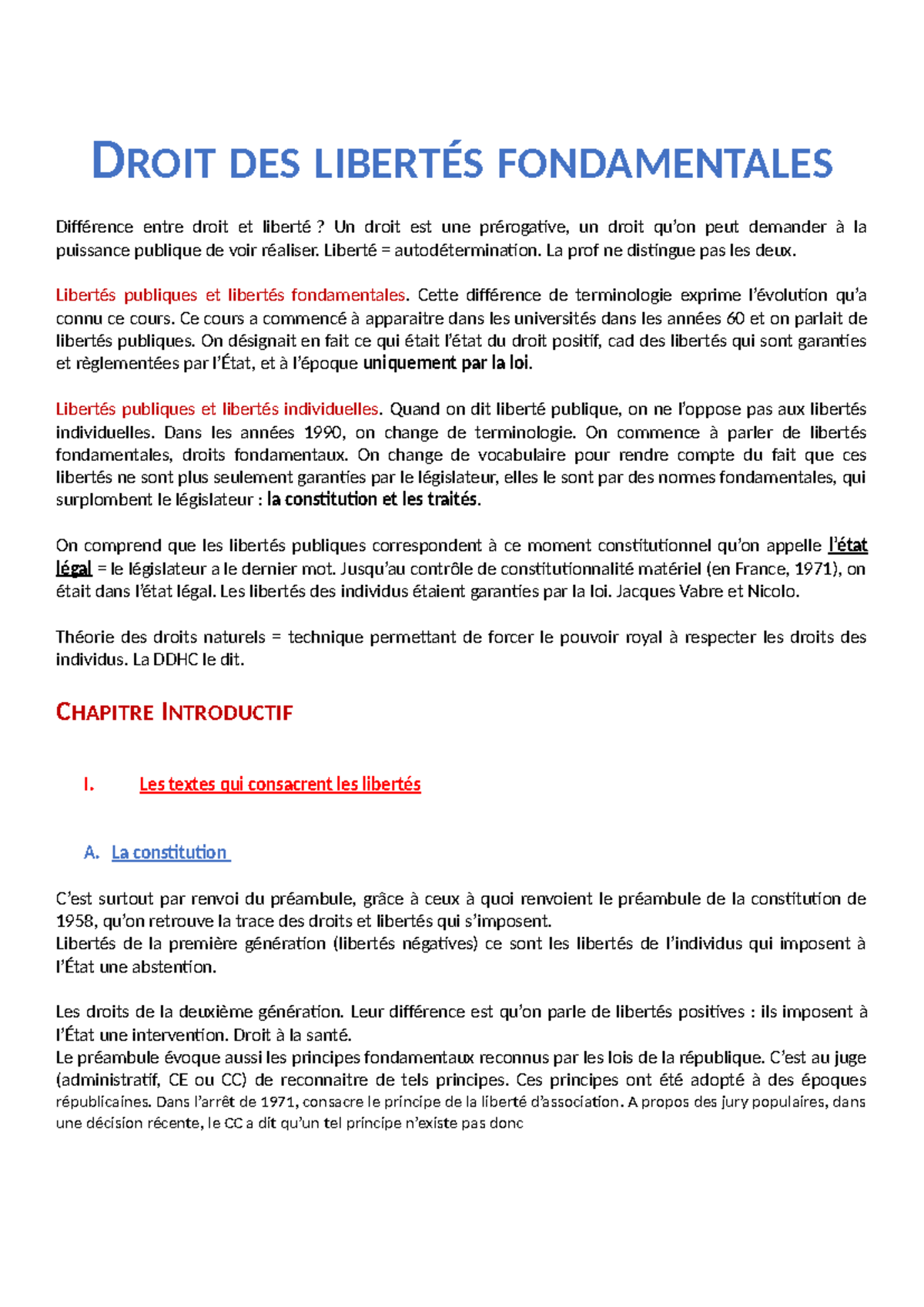Cm Libertés Fondamentales Droit Des LibertÉs Fondamentales Différence