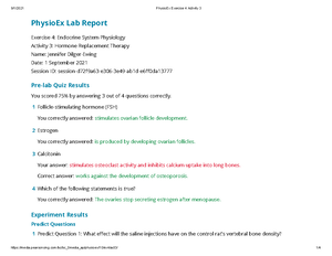 Physio Ex Endocrine System Activity 1 - PhysioEx Lab Report Exercise 4 ...