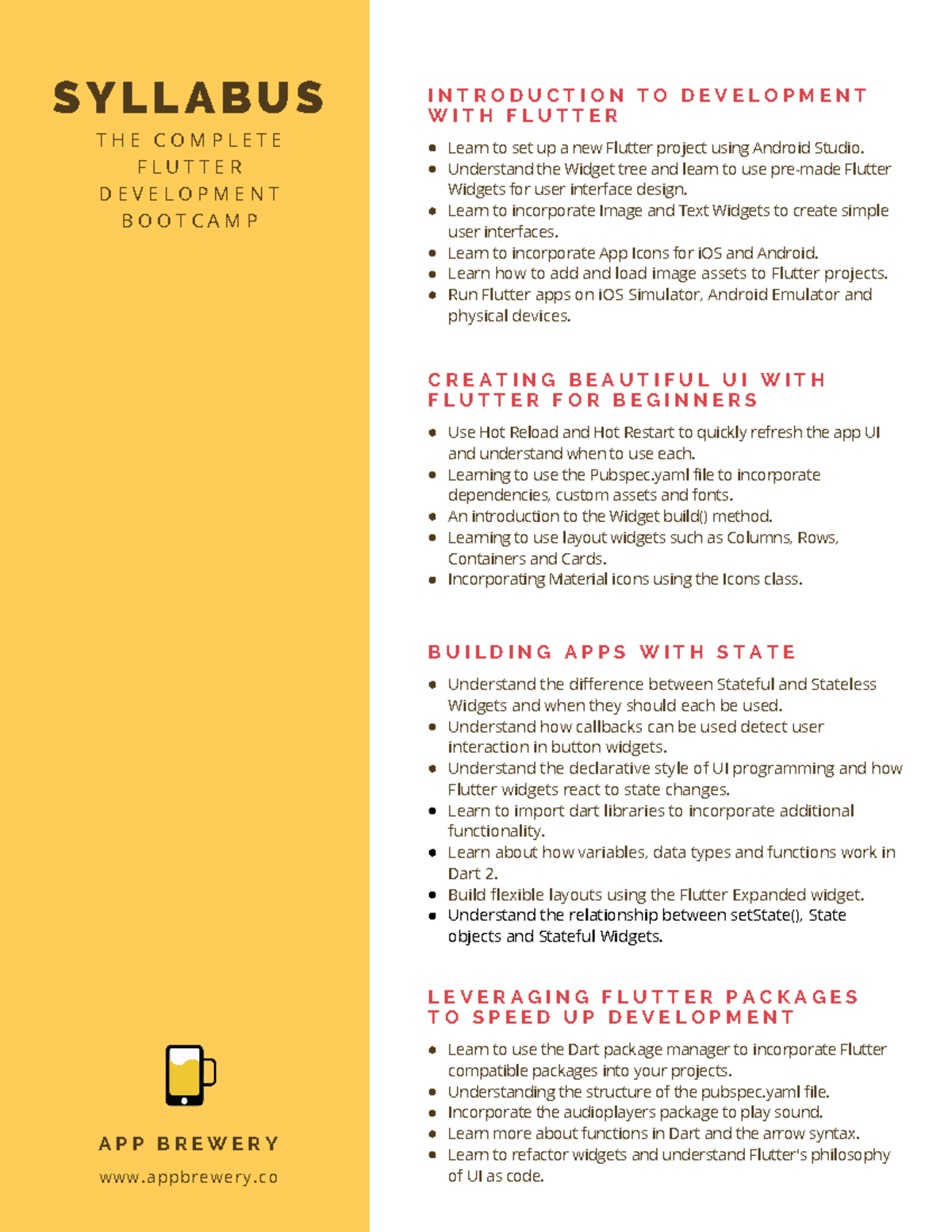 Flutterdevsyllabus S Y L L A B U S T H E C O M P L E T E F L U T T E R D E V E L O P M E N T