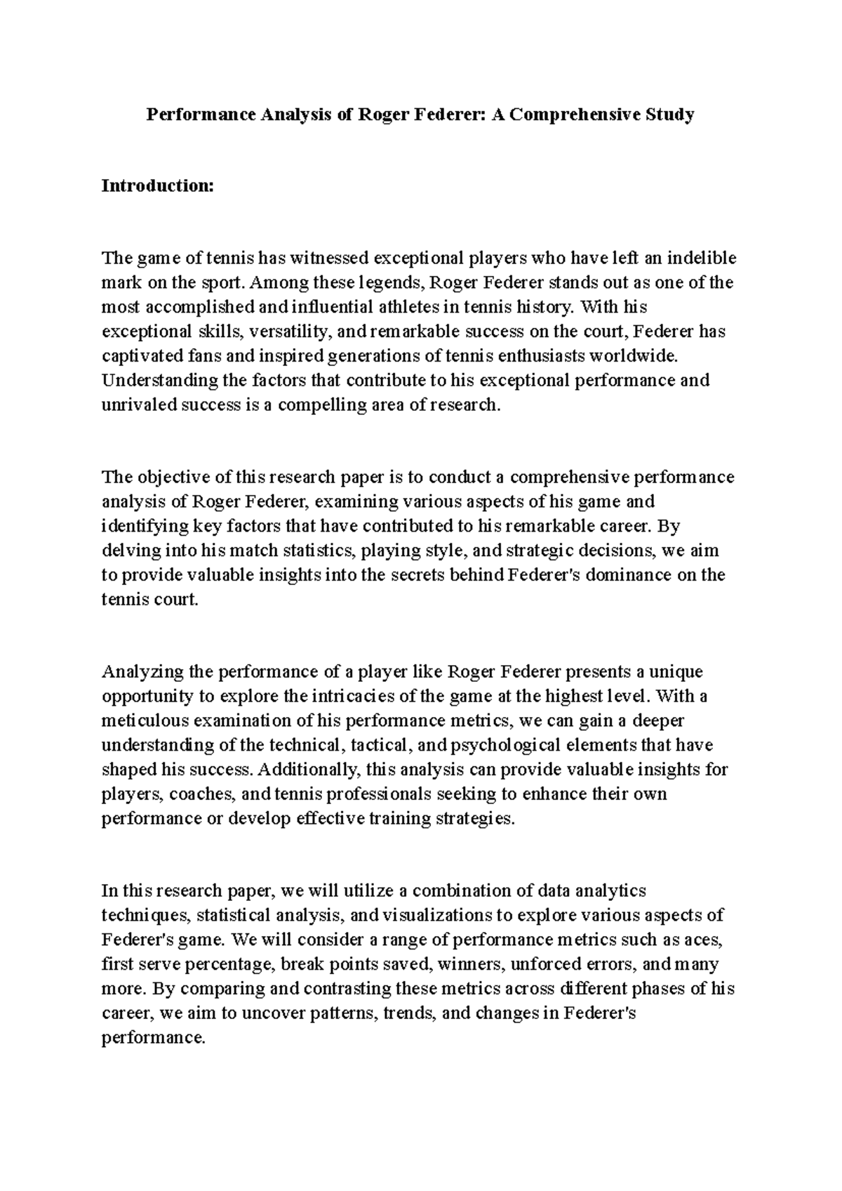 Dsbda mini project roger federer - Performance Analysis of Roger ...