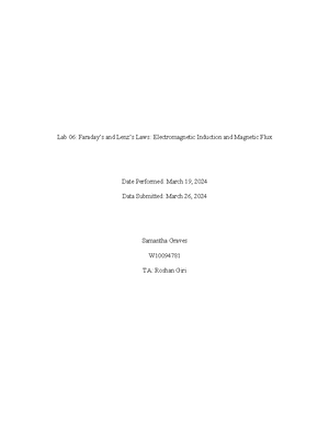 Lab 5: Magnetic Fields Lab Report - General Physics Laboratory Report ...