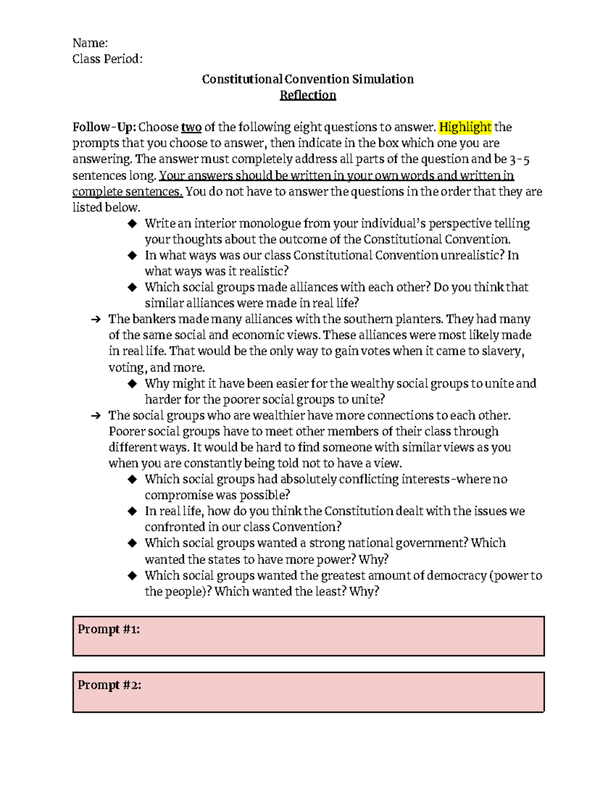 Copy of Reflection - teacher ur mim - Name: Class Period ...