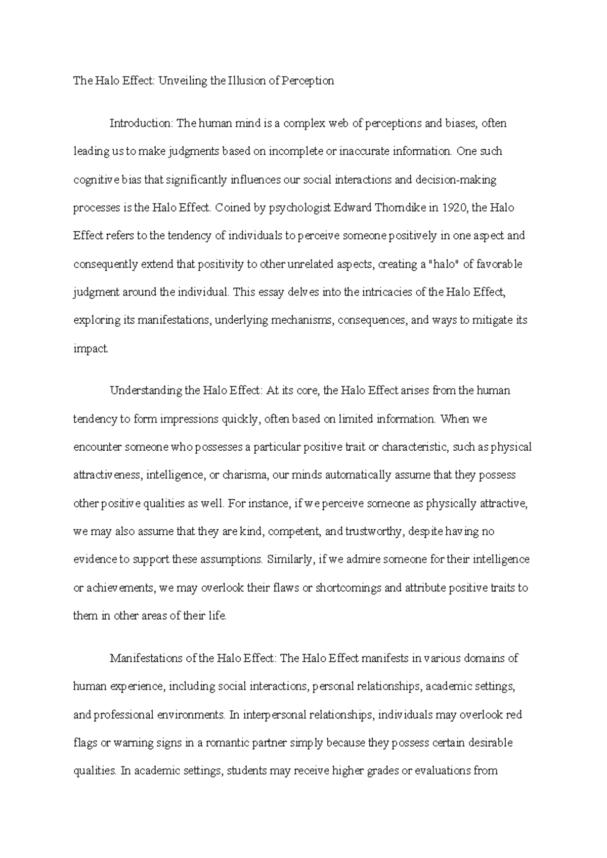 The Halo Effect - One such cognitive bias that significantly influences ...