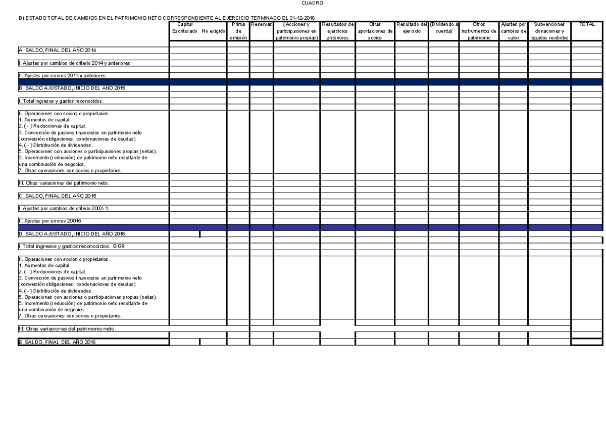 1-ECPN Modelo - CUADRO B) ESTADO TOTAL DE CAMBIOS EN EL PATRIMONIO NETO ...