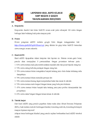 Laporan Hasil AKPD Kelas 8 - LAPORAN HASIL AKPD KELAS 8 SMP NEGERI 2 ...
