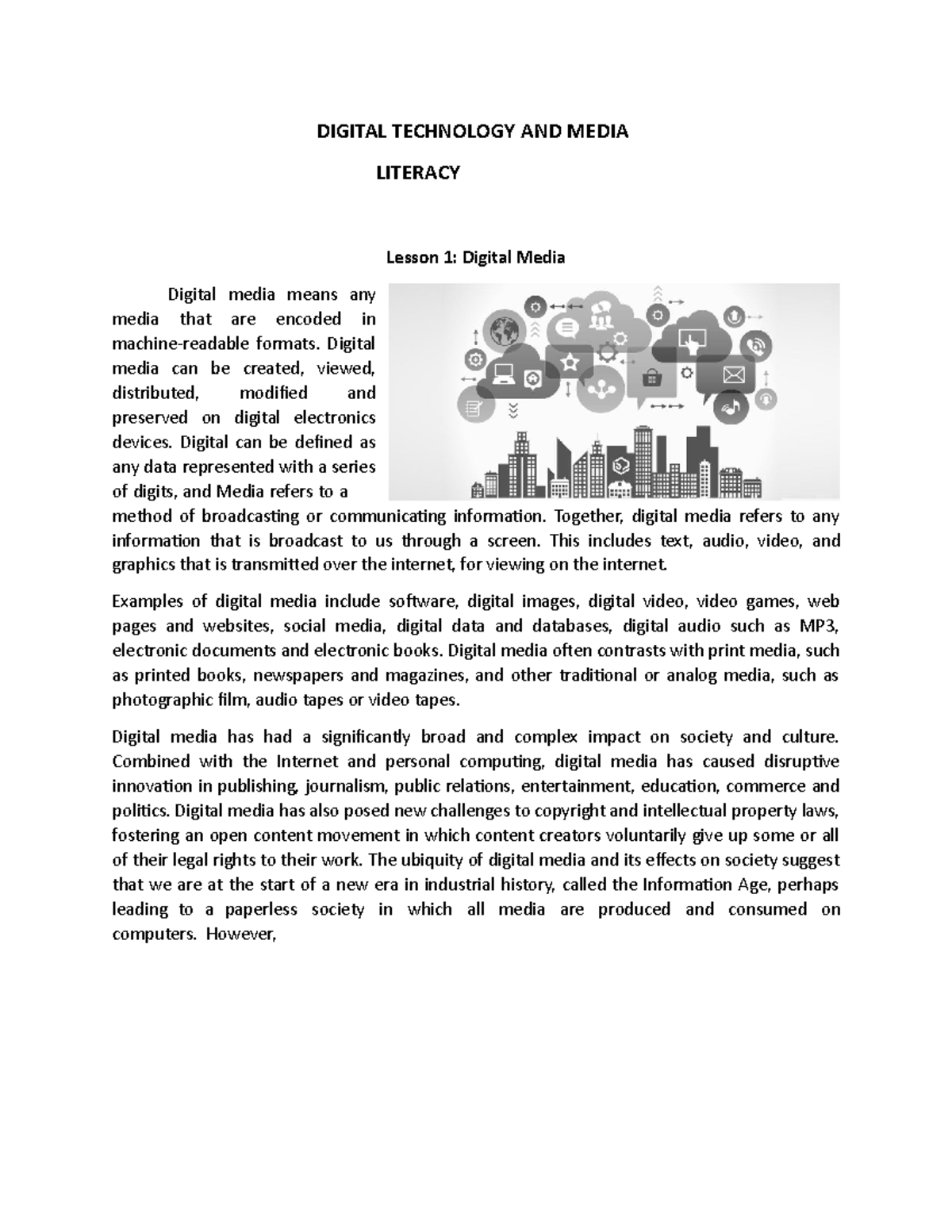 IT01 Chapter 5 - DIGITAL TECHNOLOGY AND MEDIA LITERACY - DIGITAL ...