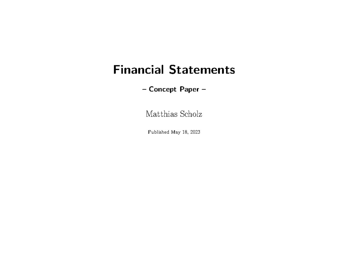 Concept Paper Financial Statements - Financial Statements Concept Paper ...