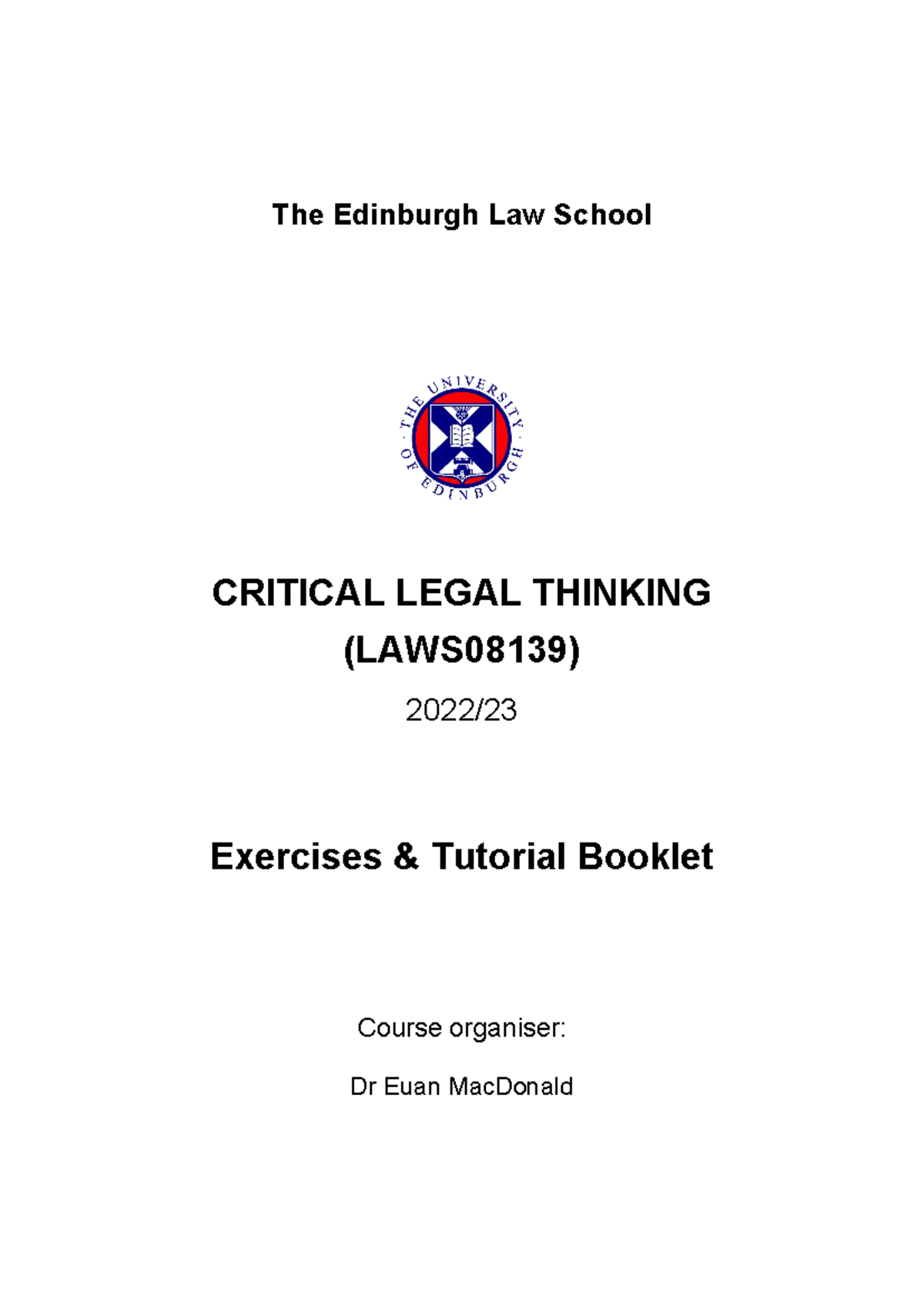 CLT 2022-23 Exercises & Tutorial Booklet - Tagged - The Edinburgh Law ...