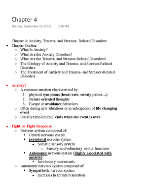 Chapter 4 Handout - Summary Abnormal Psychology - Abnormal Psychology ...