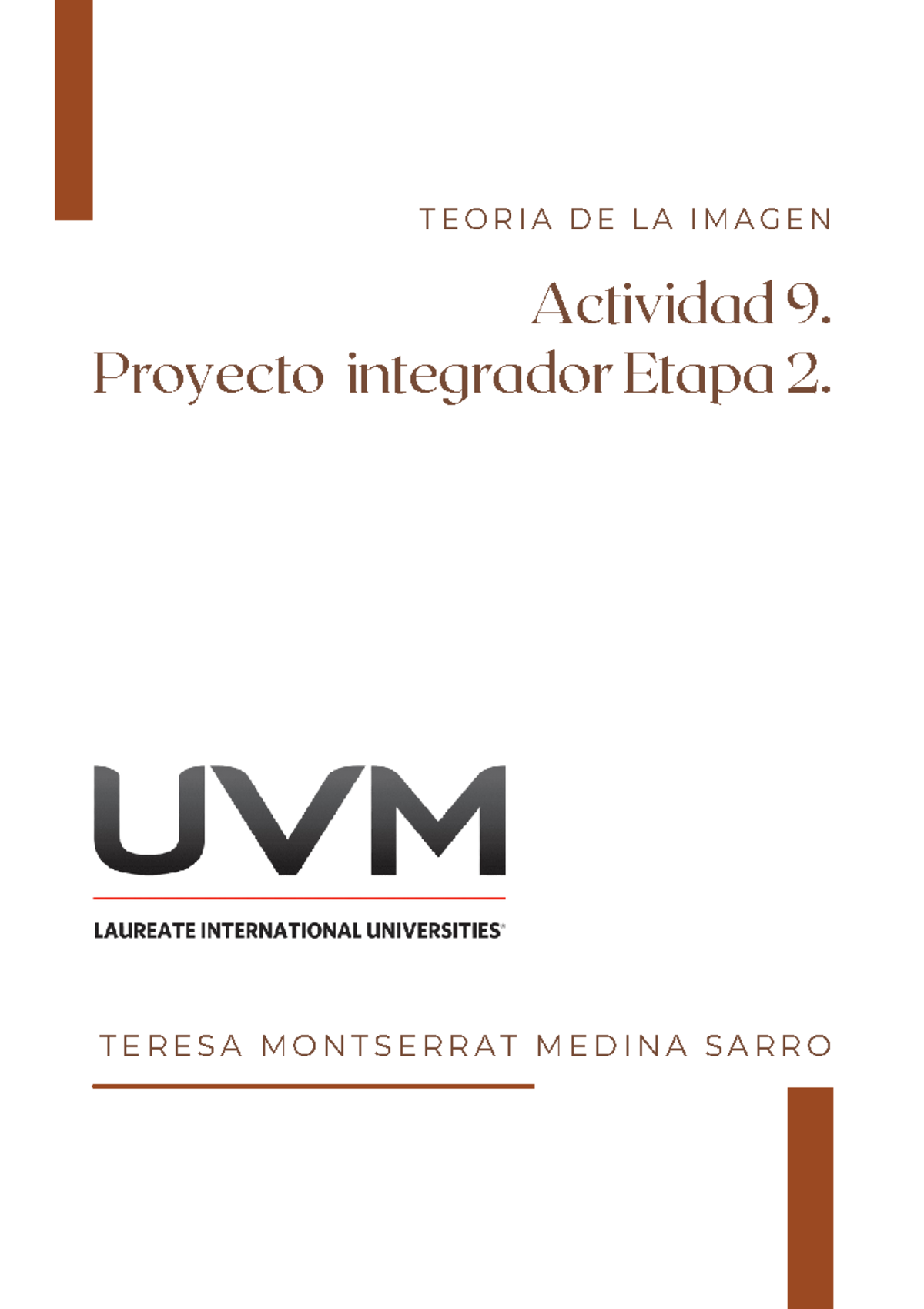 Aactividad 9 teoria de la imagen - Actividad 9. Proyecto integrador ...