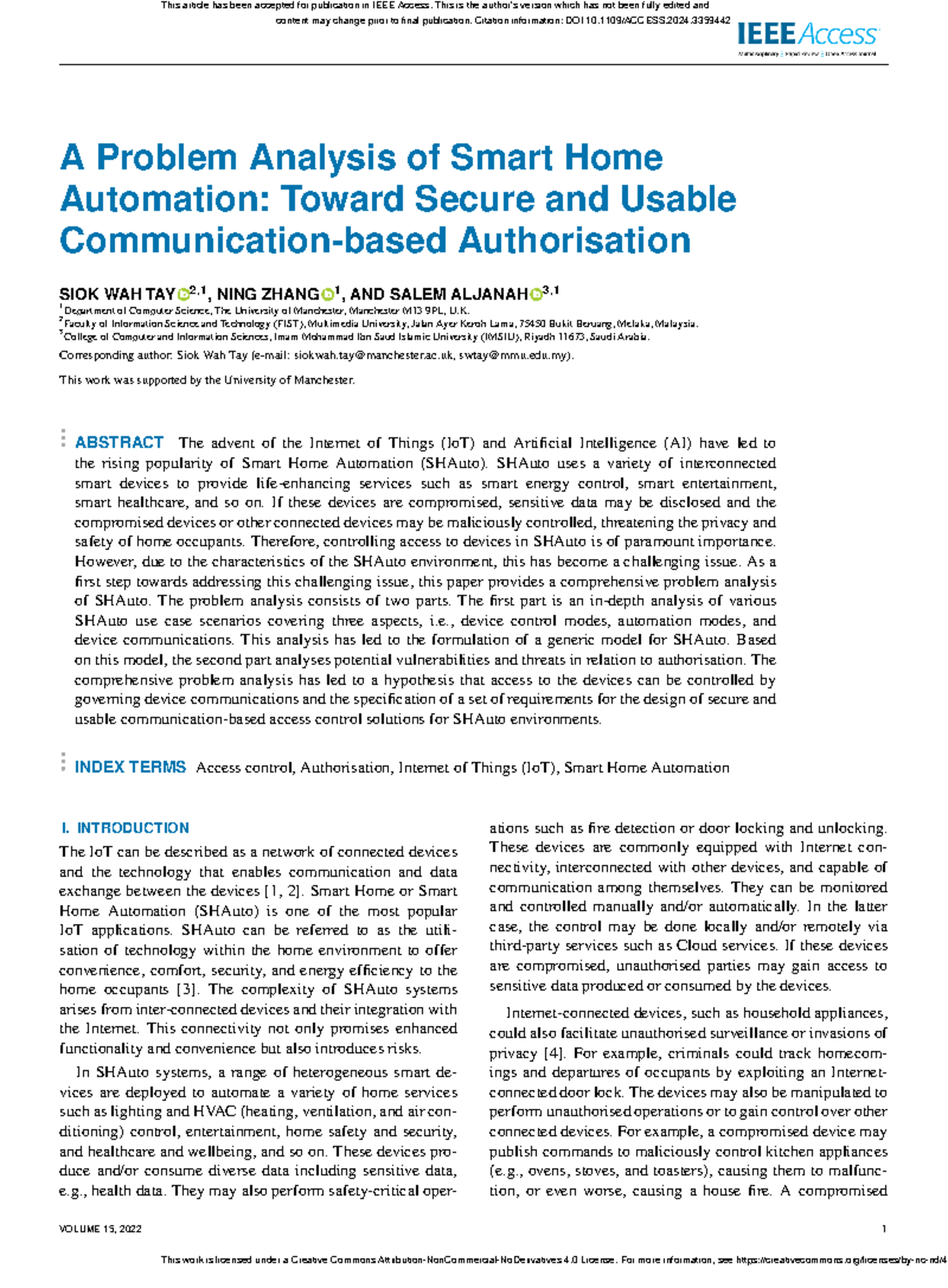 A Problem Analysis of Smart Home Automation Toward Secure and Usable ...