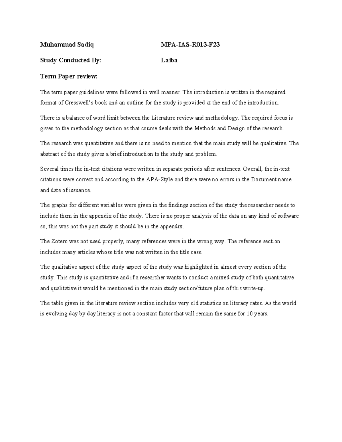 Term Paper Review - Summary Social Research Methods-I - Muhammad Sadiq ...