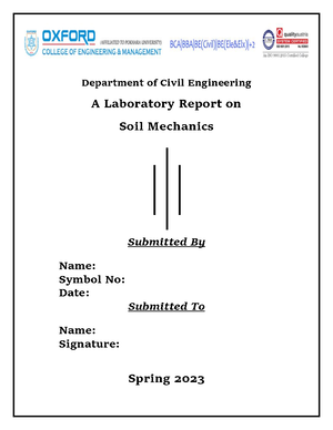 Assignment-SOIL Mechanics - soil mechanics - CHAPTER- SOIL-WATER-AIR ...
