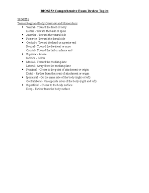 BIO252 Wk 1 Lab Muscular System - Learning Objectives: Describe the major roles of muscle tissue ...