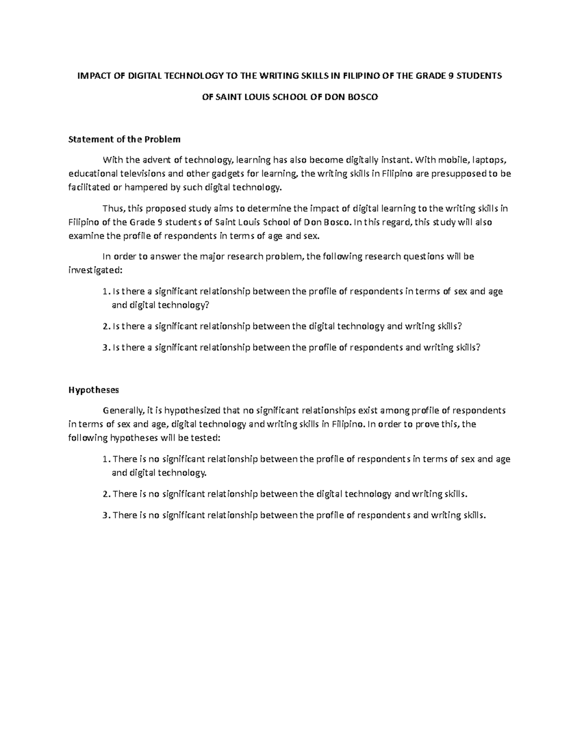 Impact OF Digital Technology TO THE WRIT - IMPACT OF DIGITAL TECHNOLOGY ...