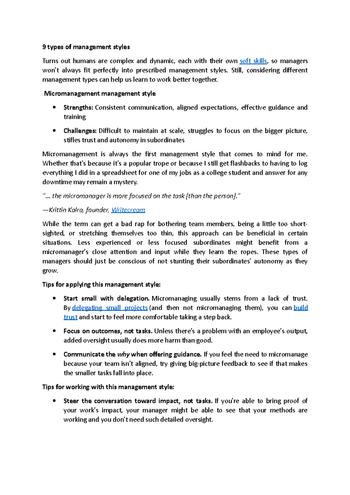 9 types of management styles - 9 types of management styles Turns out ...